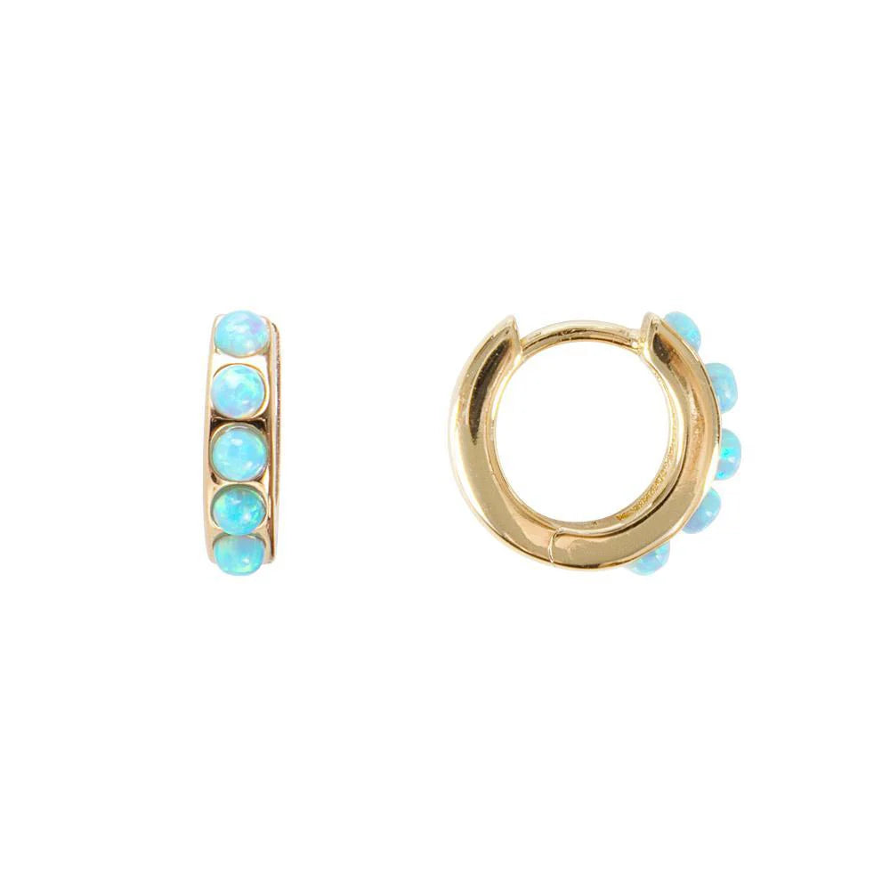 Blue Opal Crystal Huggies – Little Cove Collective